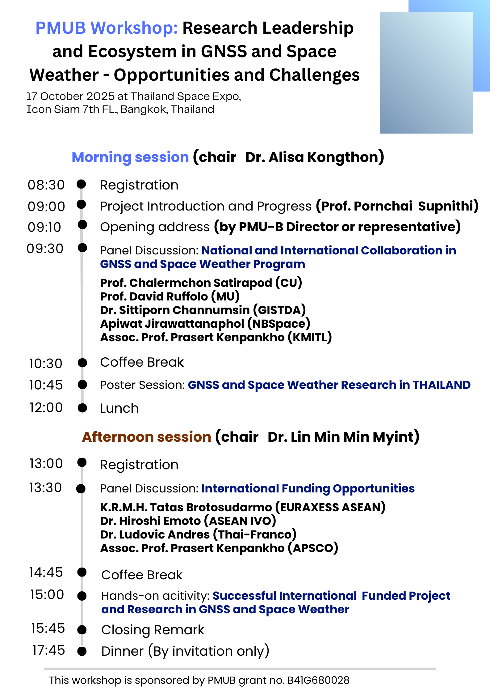 PMU-B Workshop – CENTER of EXCELLENCE in GNSS and SPACE WEATHER THAILAND